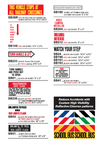 SunArt School Bus Decals | Repros Inc.